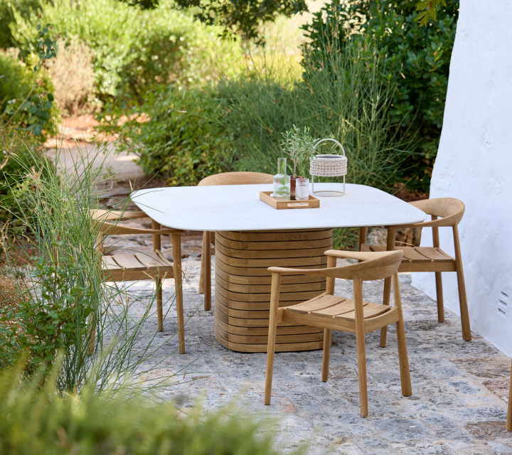 Mellow matbord 144x144 cm - teak/flera bordsskivor | Sommarboden